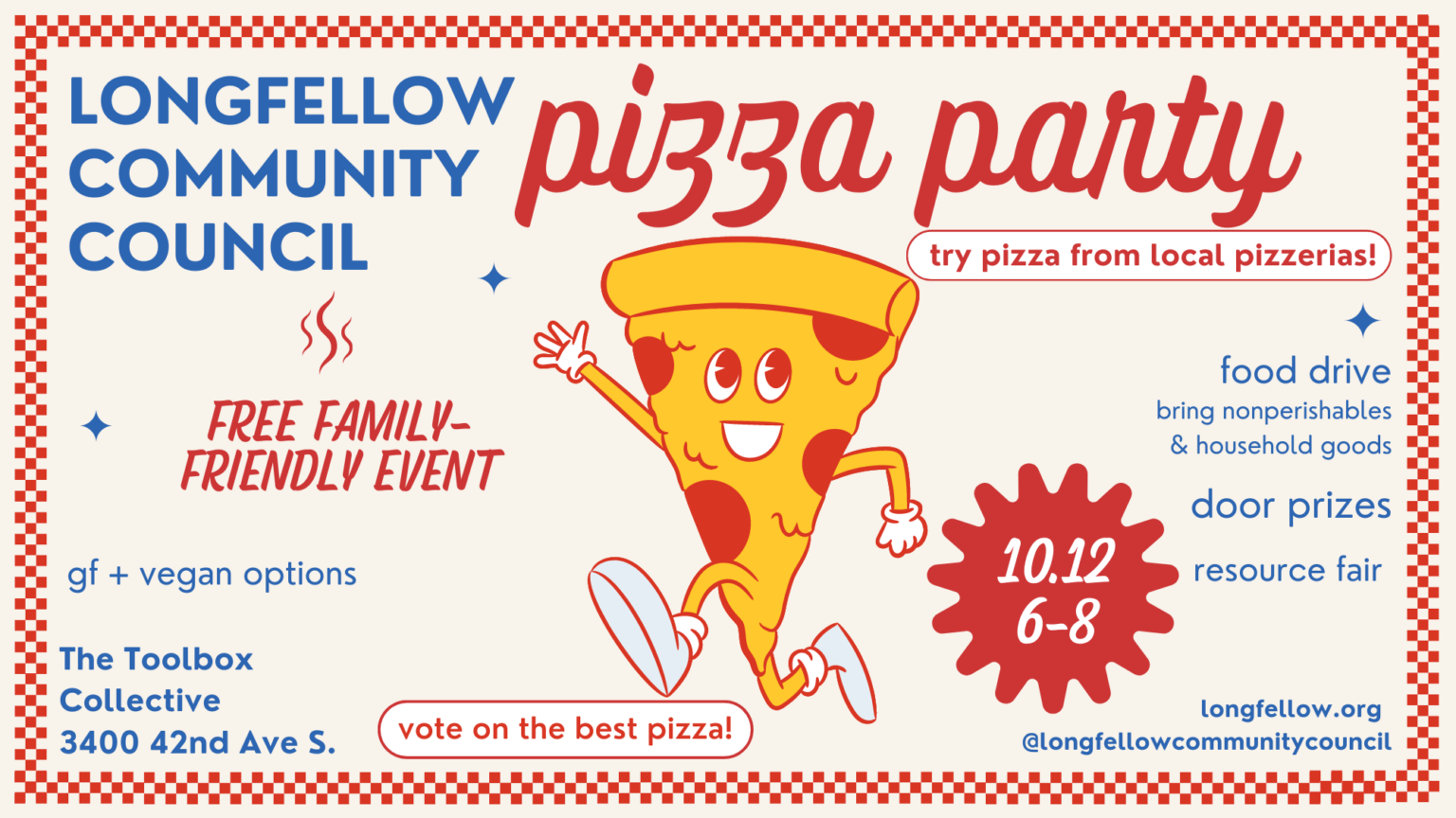 LCC Pizza Party and General Membership Meeting - Longfellow Community ...